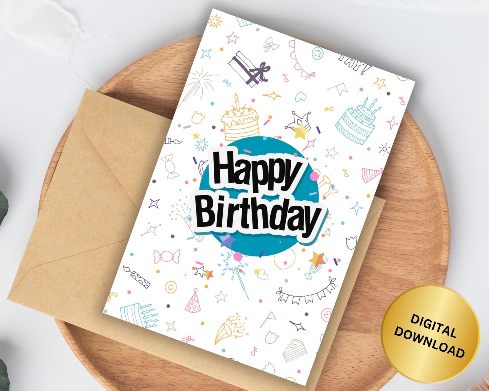 Happy Birthday Digital Card, Birthday Card Downloadable, Birthday ...