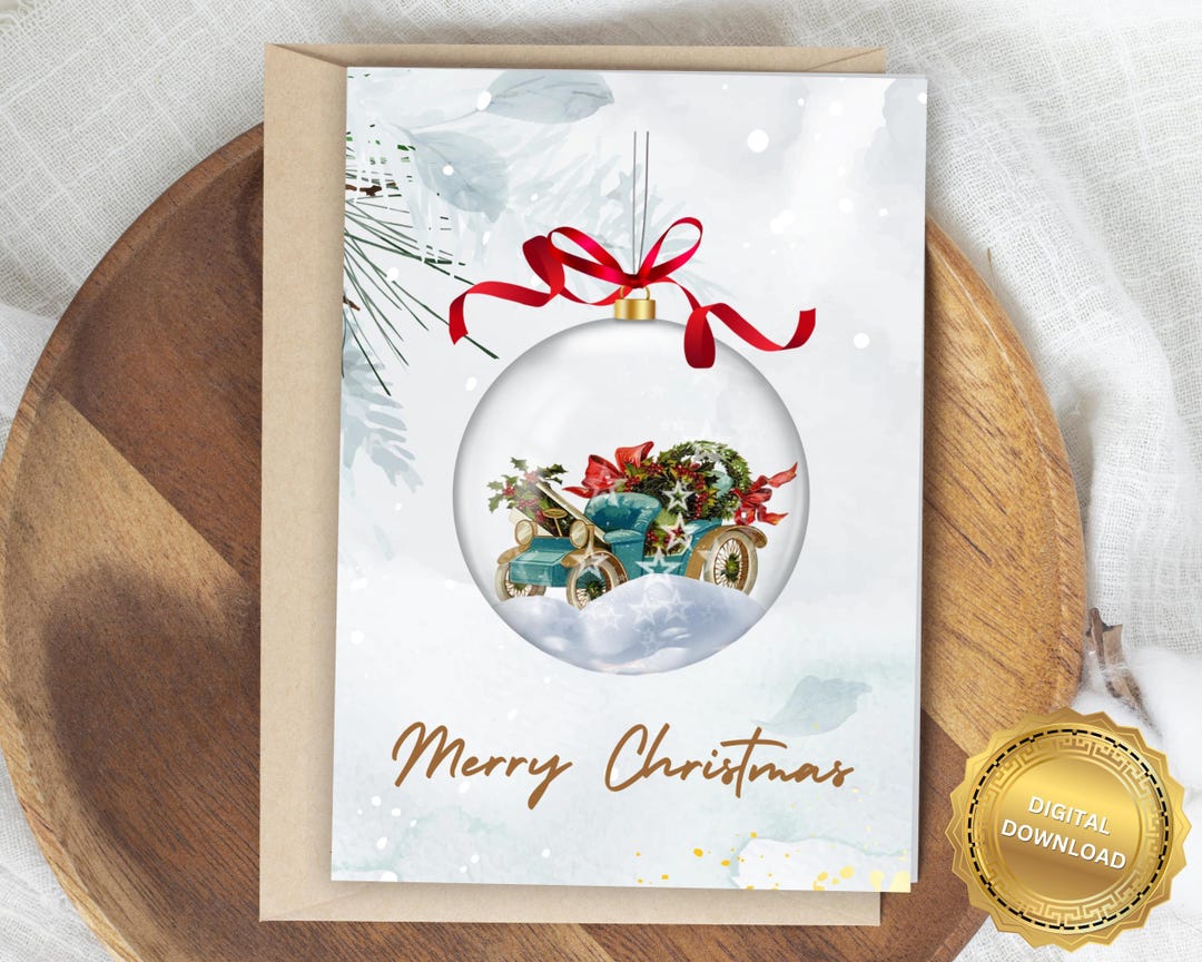 Printable Christmas Cards, 5x7 Printable Holiday Card, Instant Download ...
