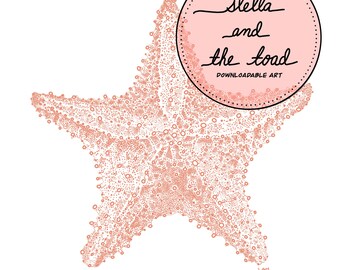 Starfish Pointillism Art | Etsy