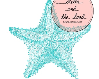 Starfish Pointillism Art - Etsy