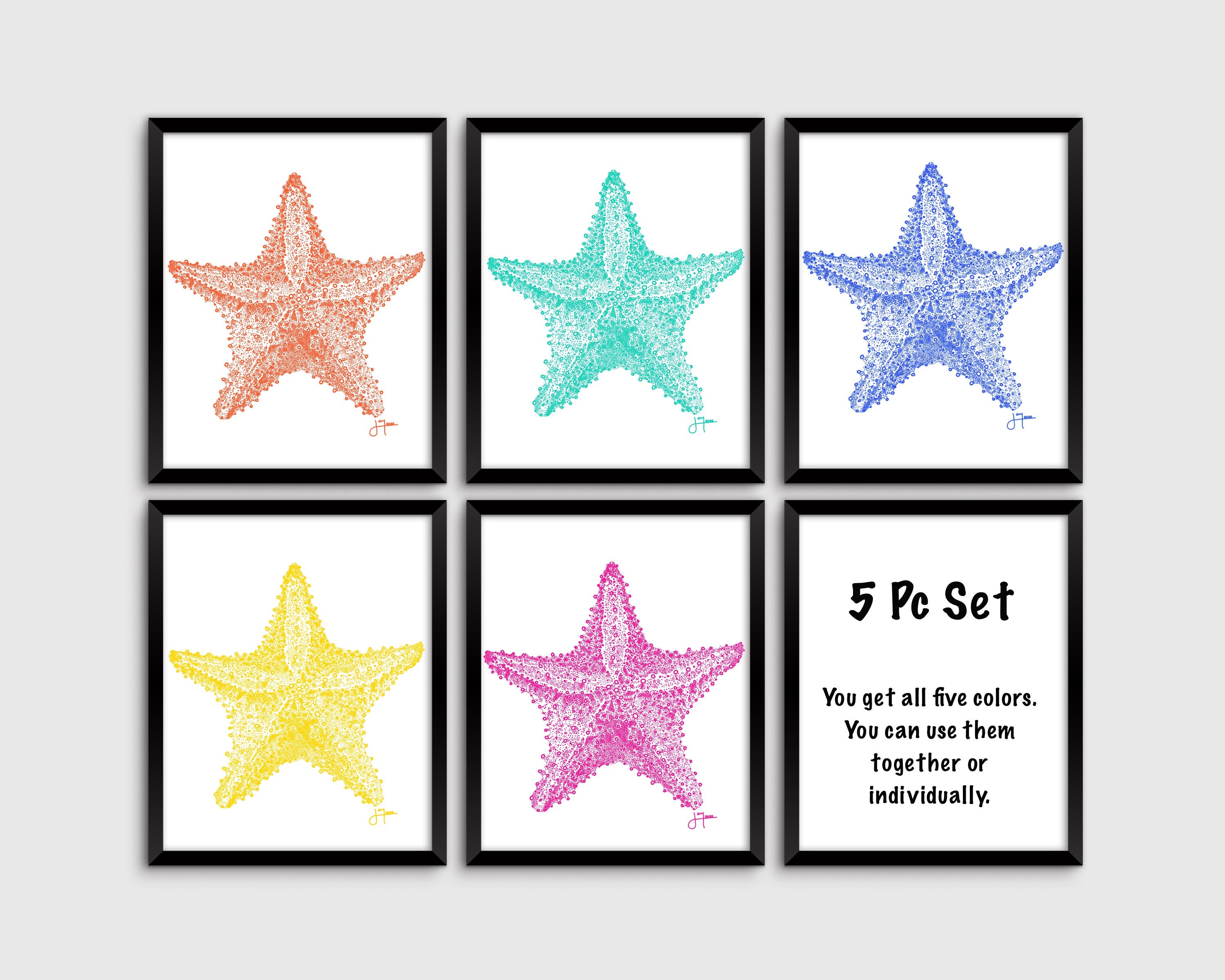 Starfish Pointillism Art - Etsy