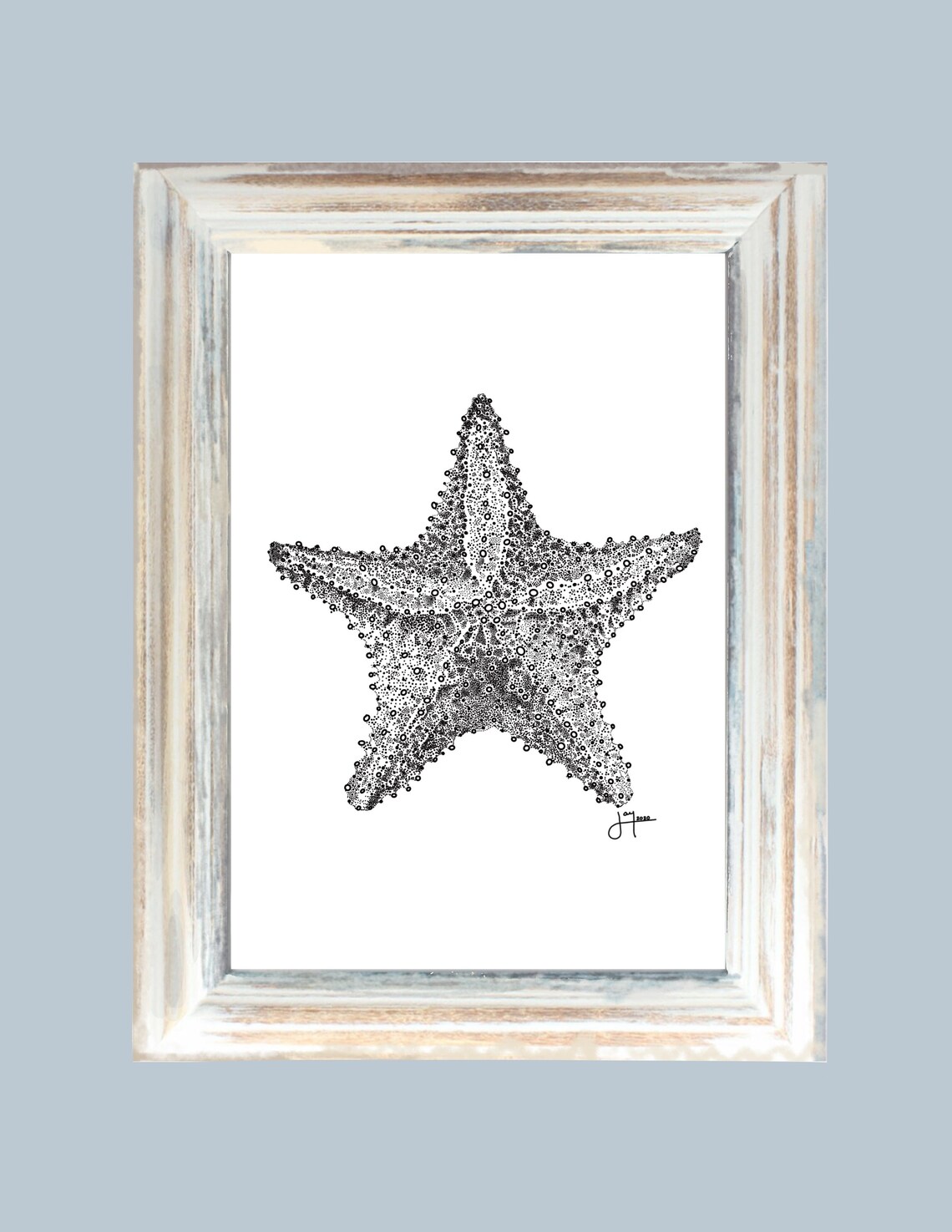 Starfish Pointillism Art - Etsy