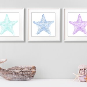 Starfish Pointillism Art - Etsy