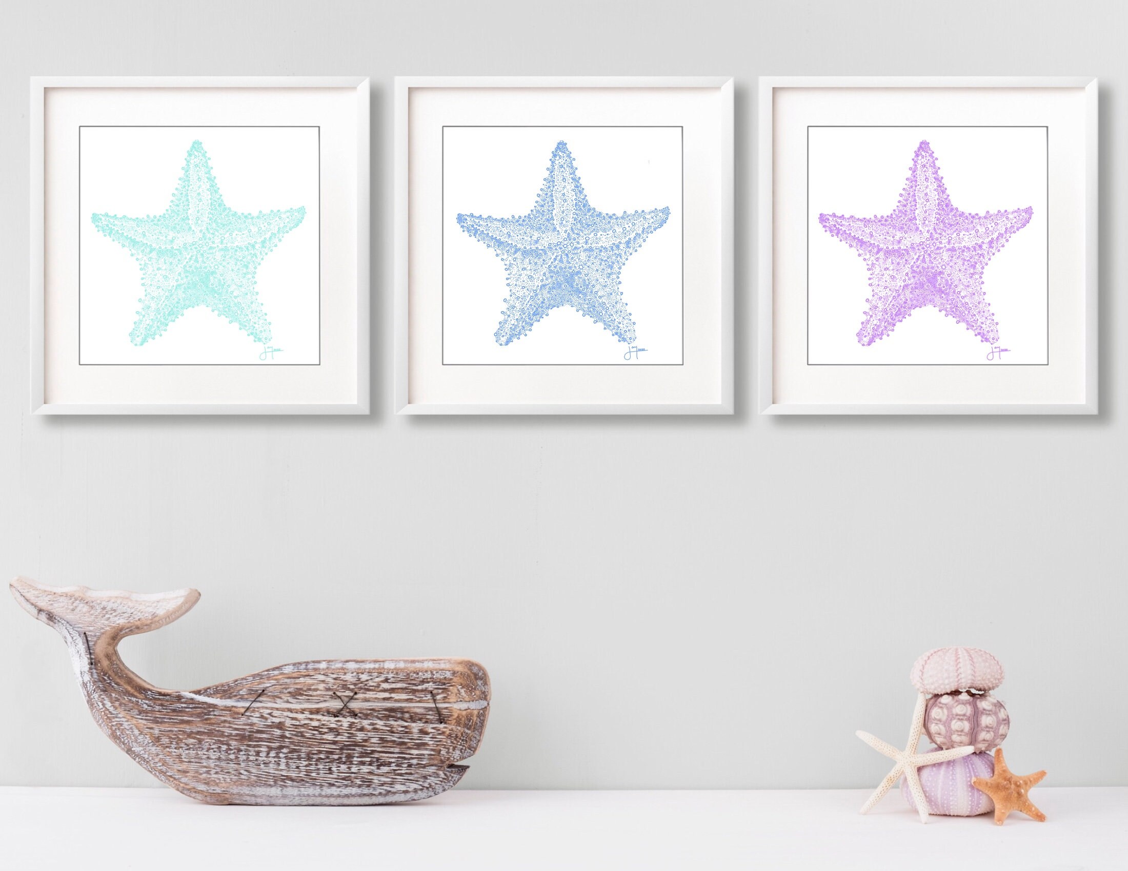 Starfish Pointillism Art - Etsy