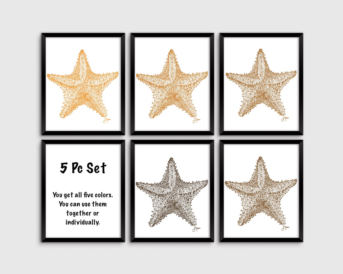 Starfish Pointillism Art - Etsy