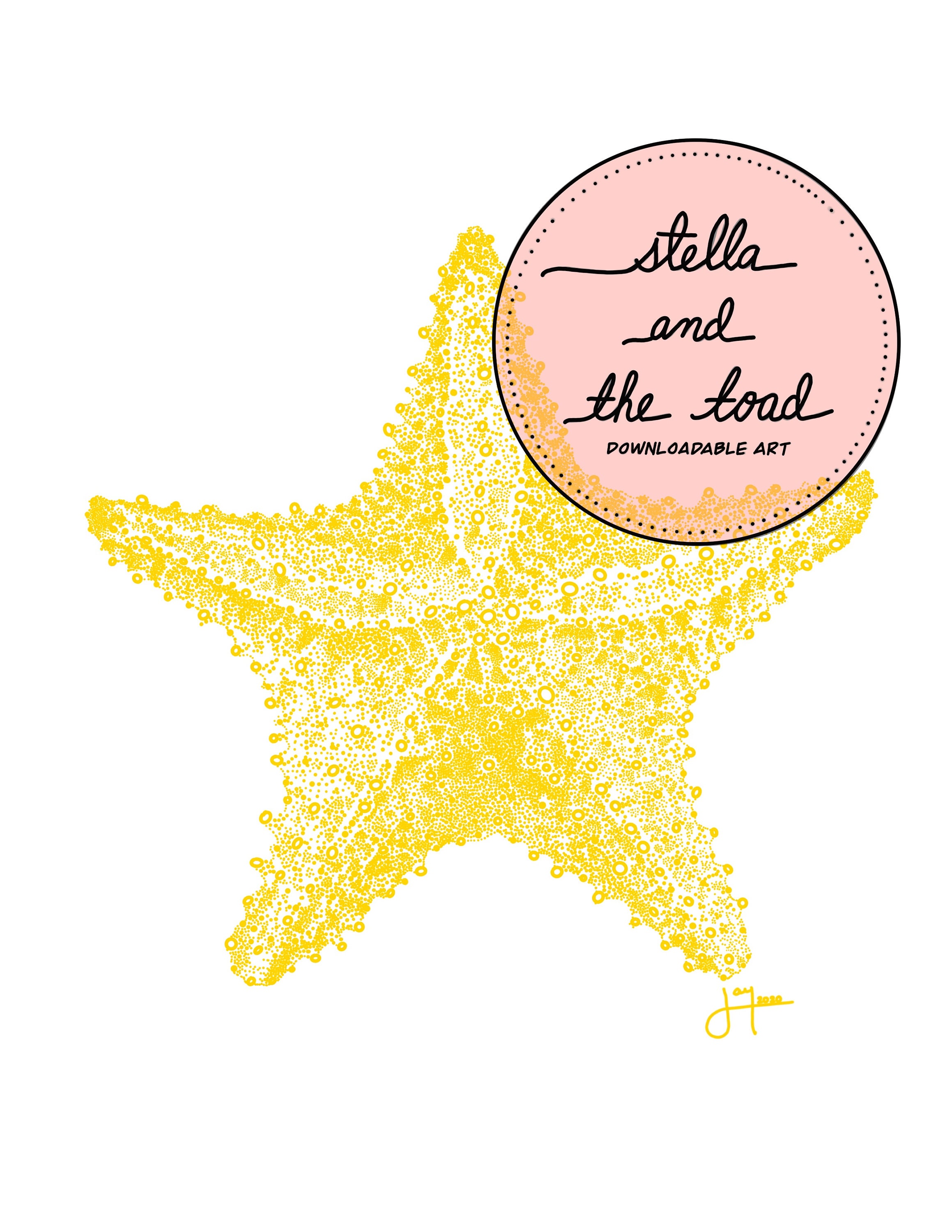 Starfish Pointillism Art - Etsy