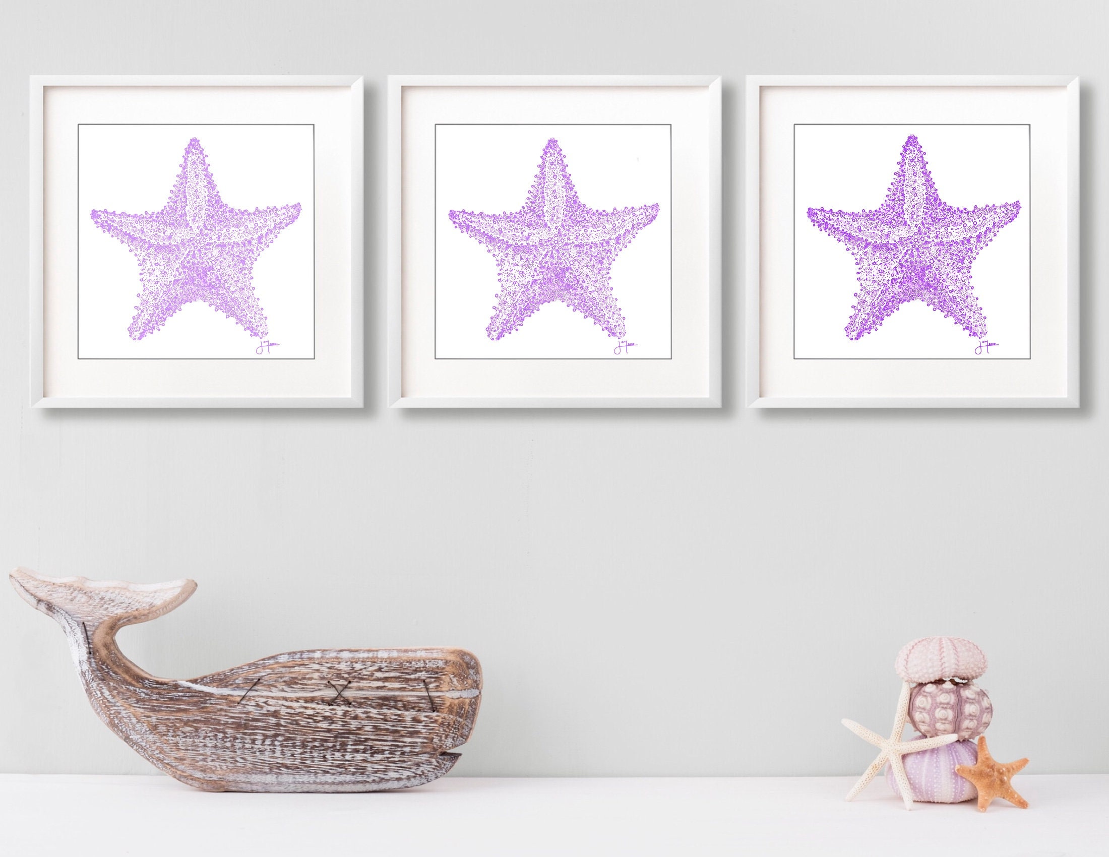 Starfish Pointillism Art - Etsy
