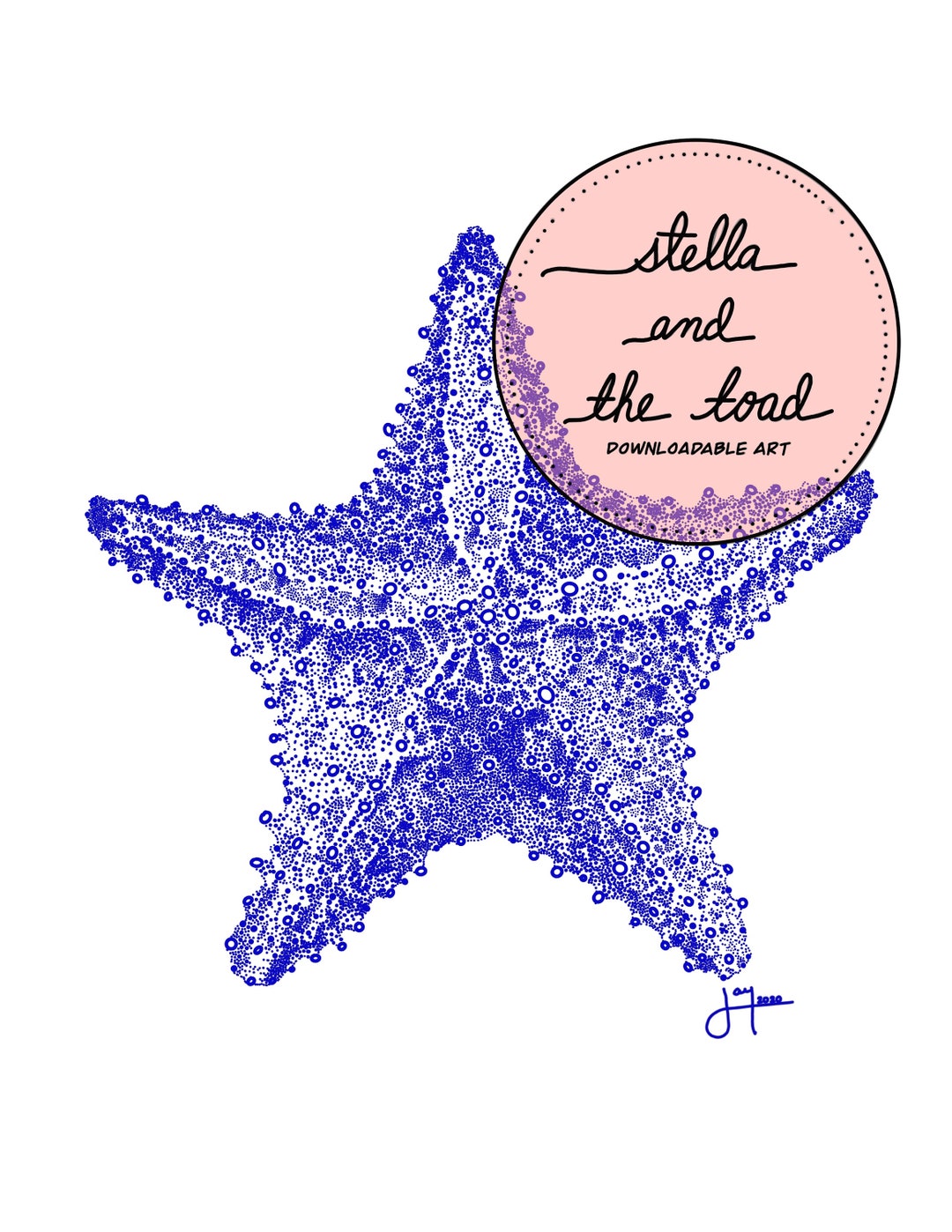 Starfish Pointillism Art - Etsy