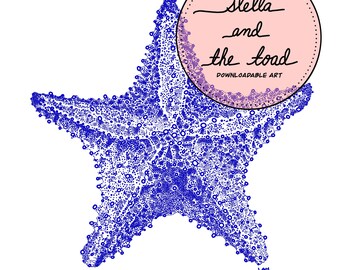 Starfish Pointillism Art - Etsy
