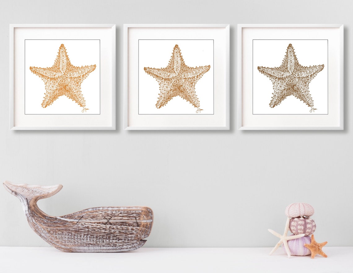 Starfish Pointillism Art - Etsy