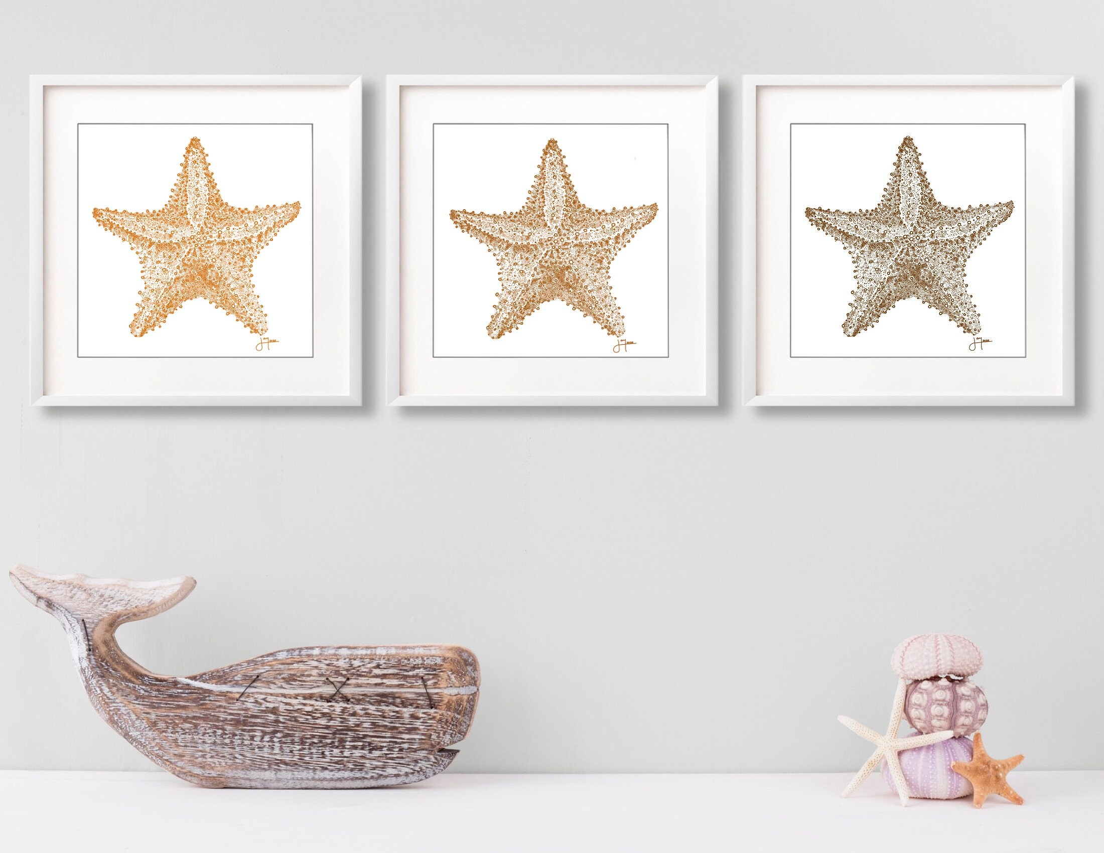 Starfish Pointillism Art - Etsy