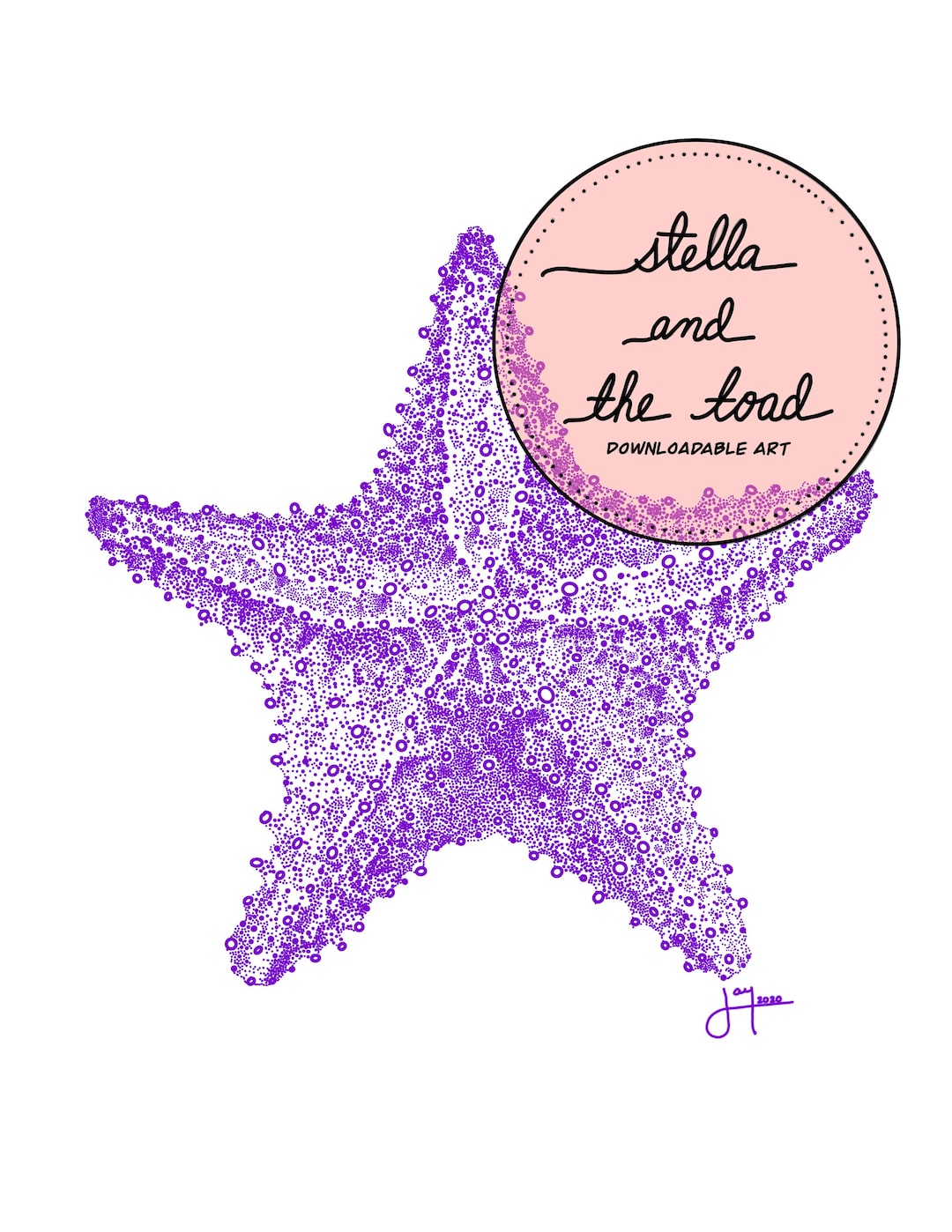 Starfish Pointillism Art - Etsy