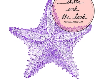 Starfish Pointillism Art - Etsy