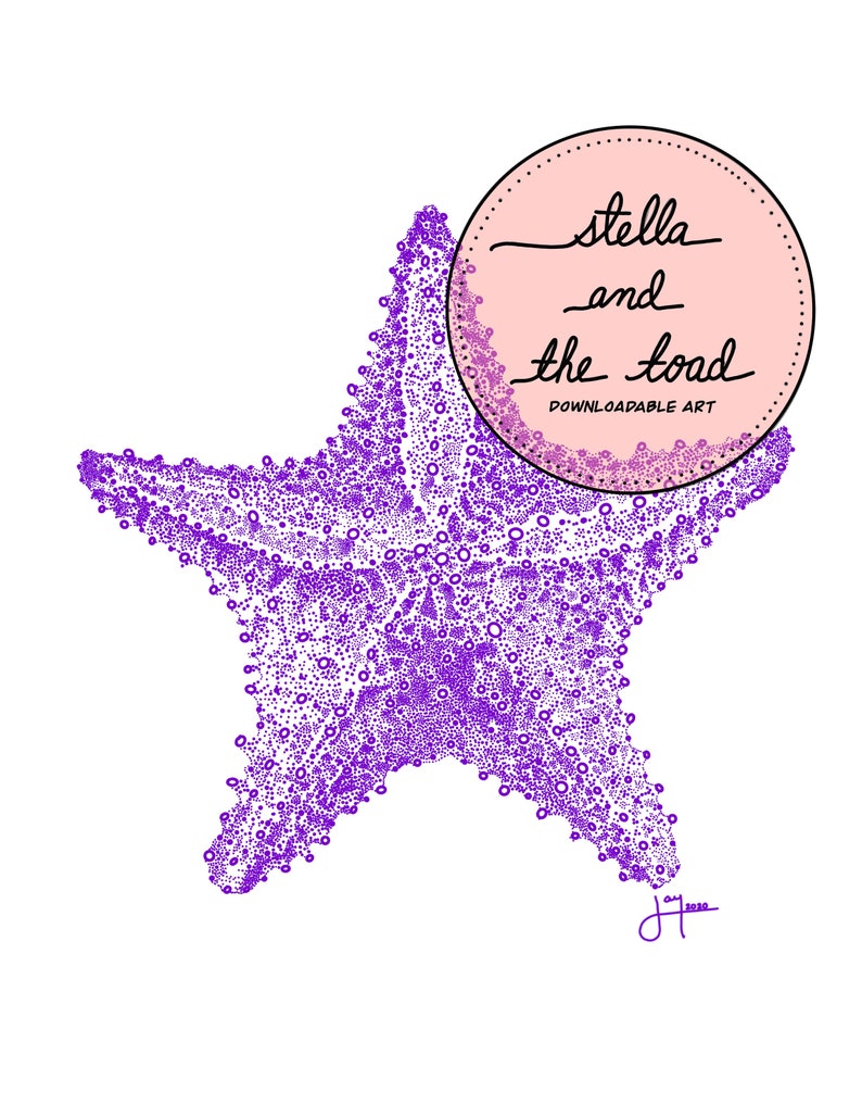 Starfish Pointillism Art - Etsy