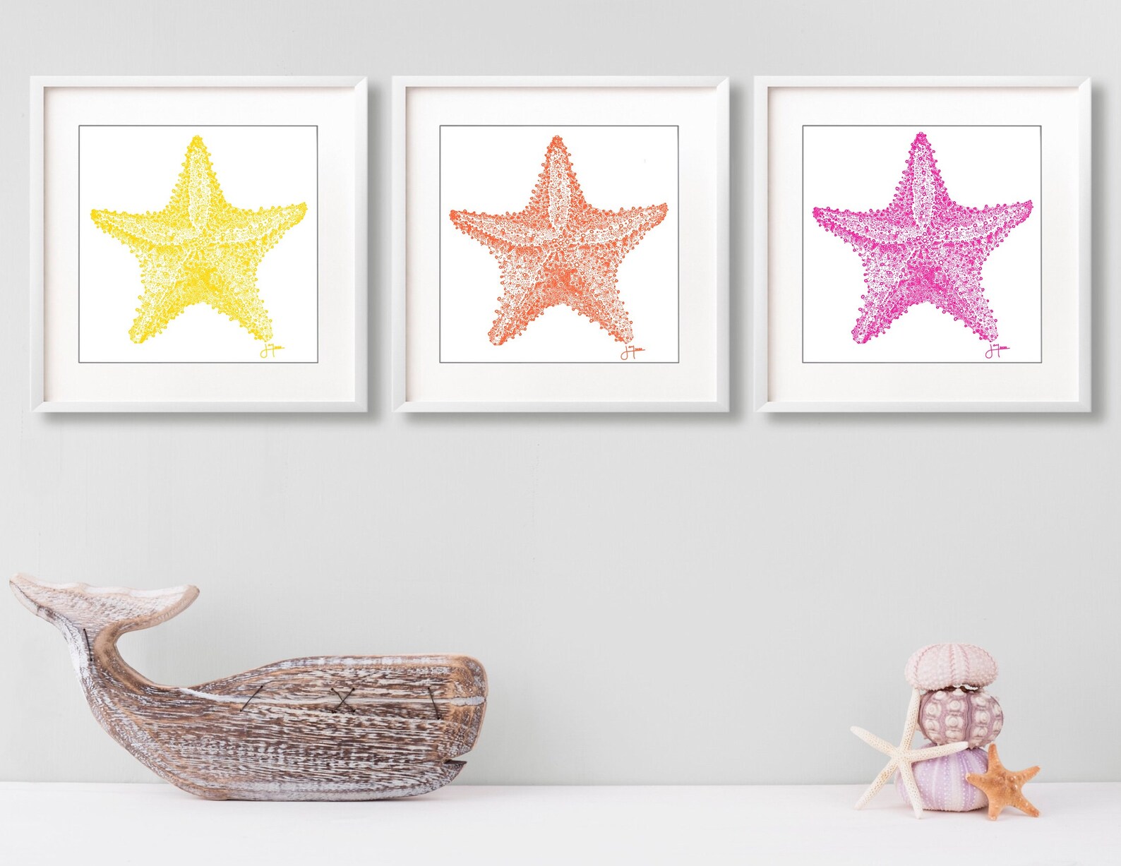 Starfish Pointillism Art - Etsy