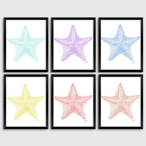 Starfish Pointillism Art - Etsy