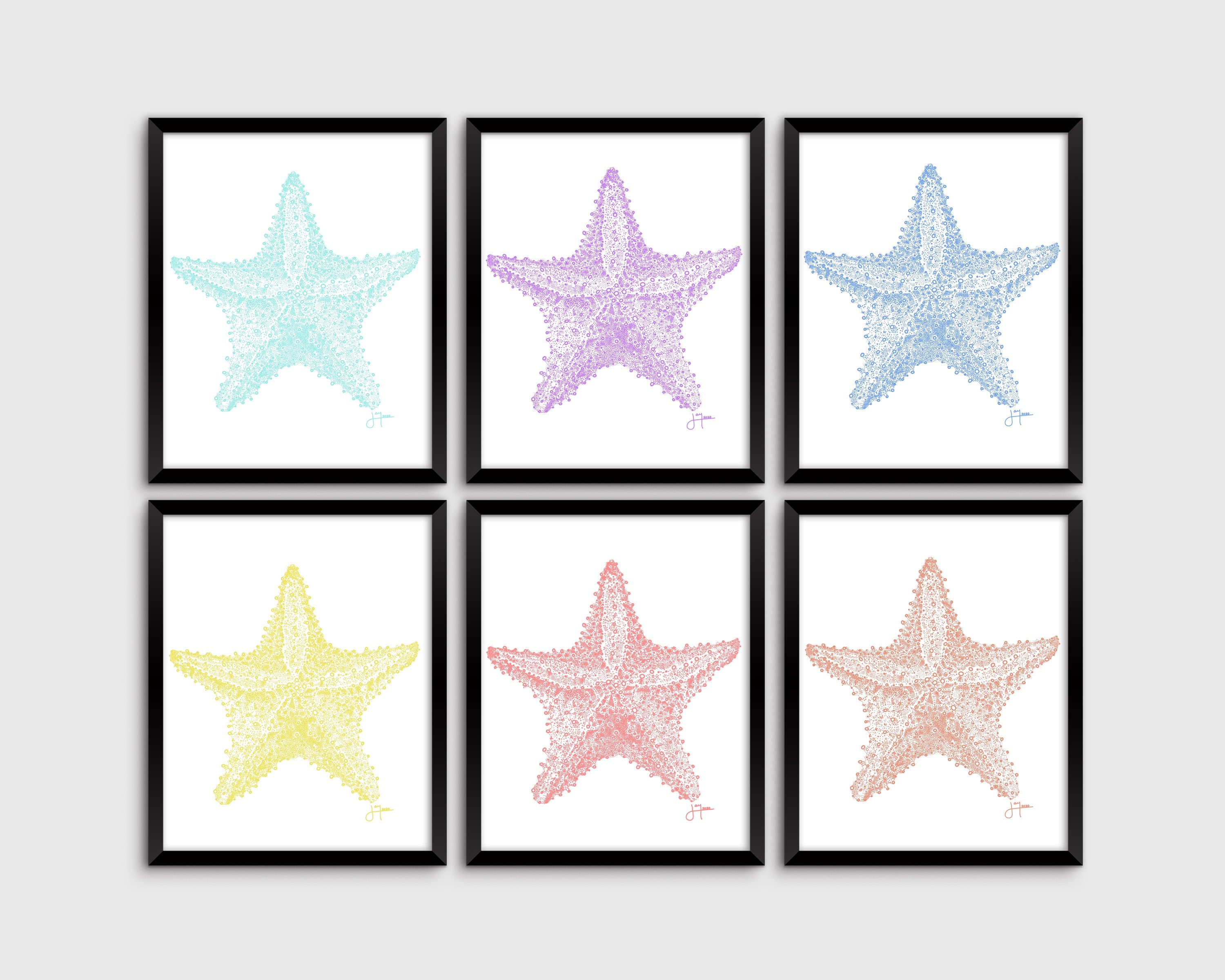 Starfish Pointillism Art - Etsy