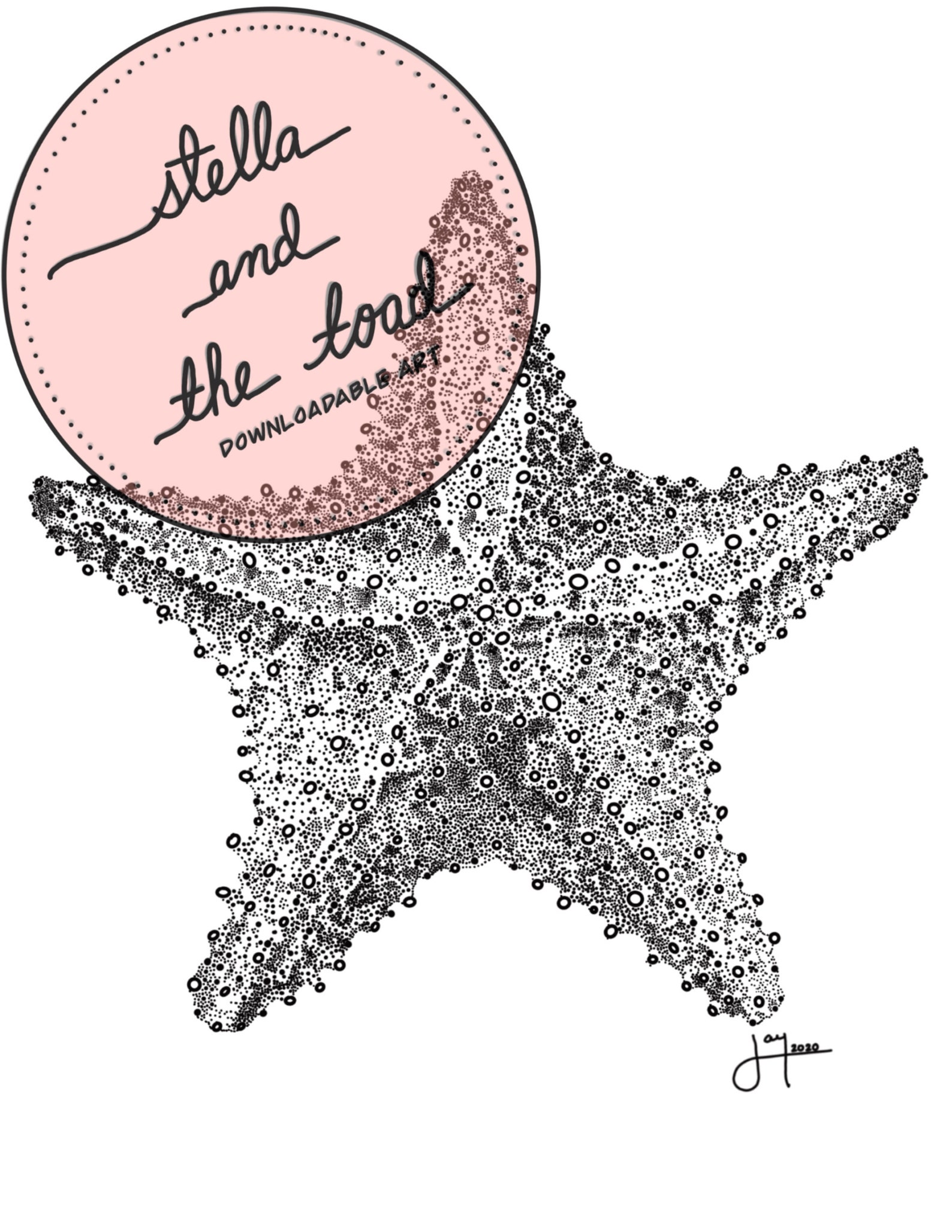 Starfish Pointillism Art - Etsy