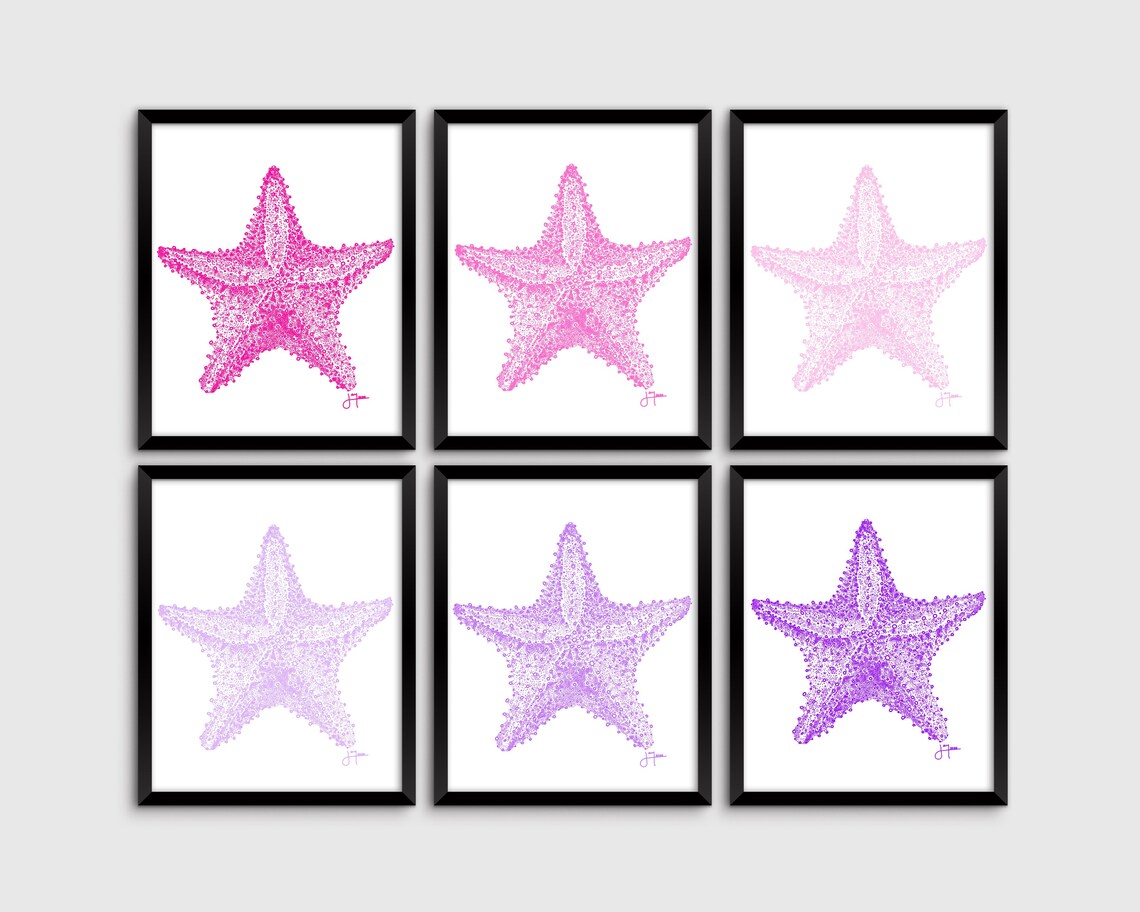 Starfish Pointillism Art - Etsy