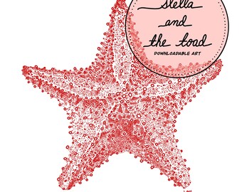 Starfish Pointillism Art - Etsy