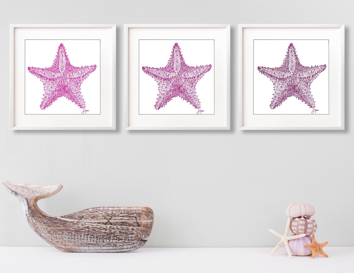 Starfish Pointillism Art - Etsy
