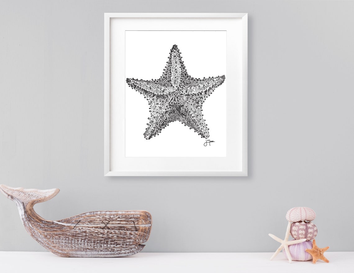 Starfish Pointillism Art - Etsy
