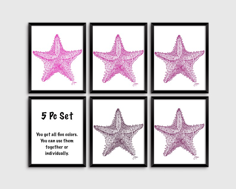 Starfish Pointillism Art - Etsy