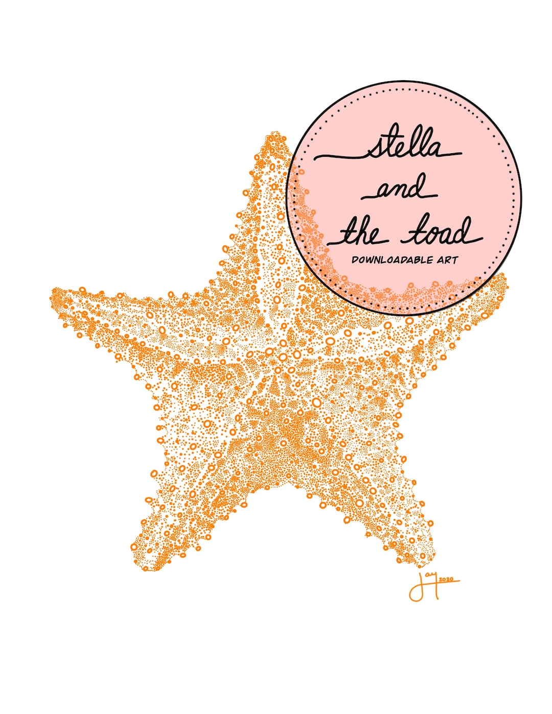 Starfish Pointillism Art - Etsy