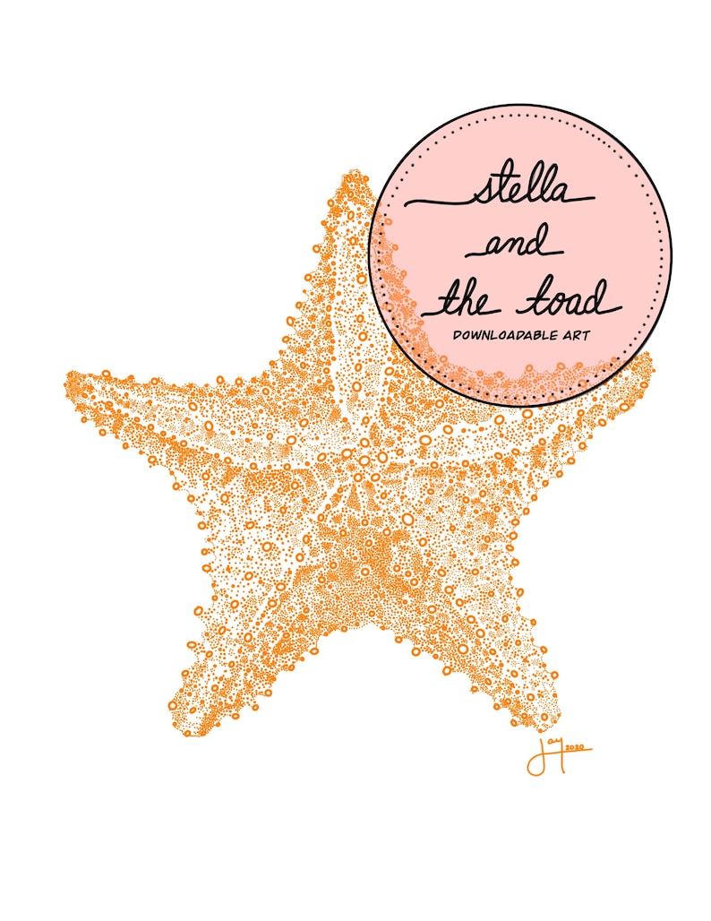 Starfish Pointillism Art - Etsy