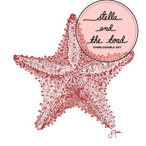 Starfish Pointillism Art - Etsy