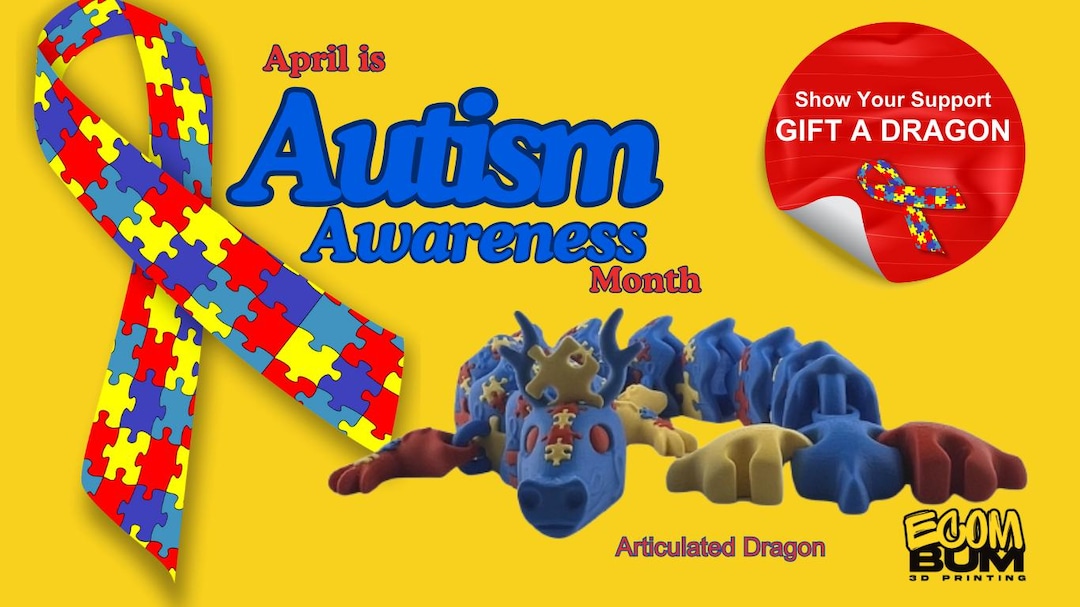 Autism Awareness Dragon - Etsy