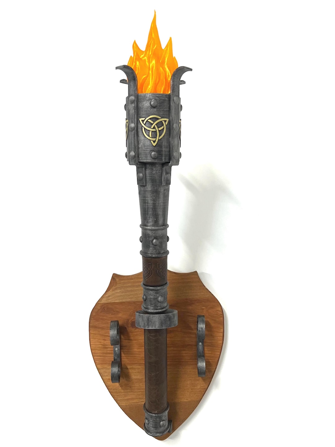 Medieval "celtic" LED Torch With Flame Effect for LARP, Larp, Cosplay ...