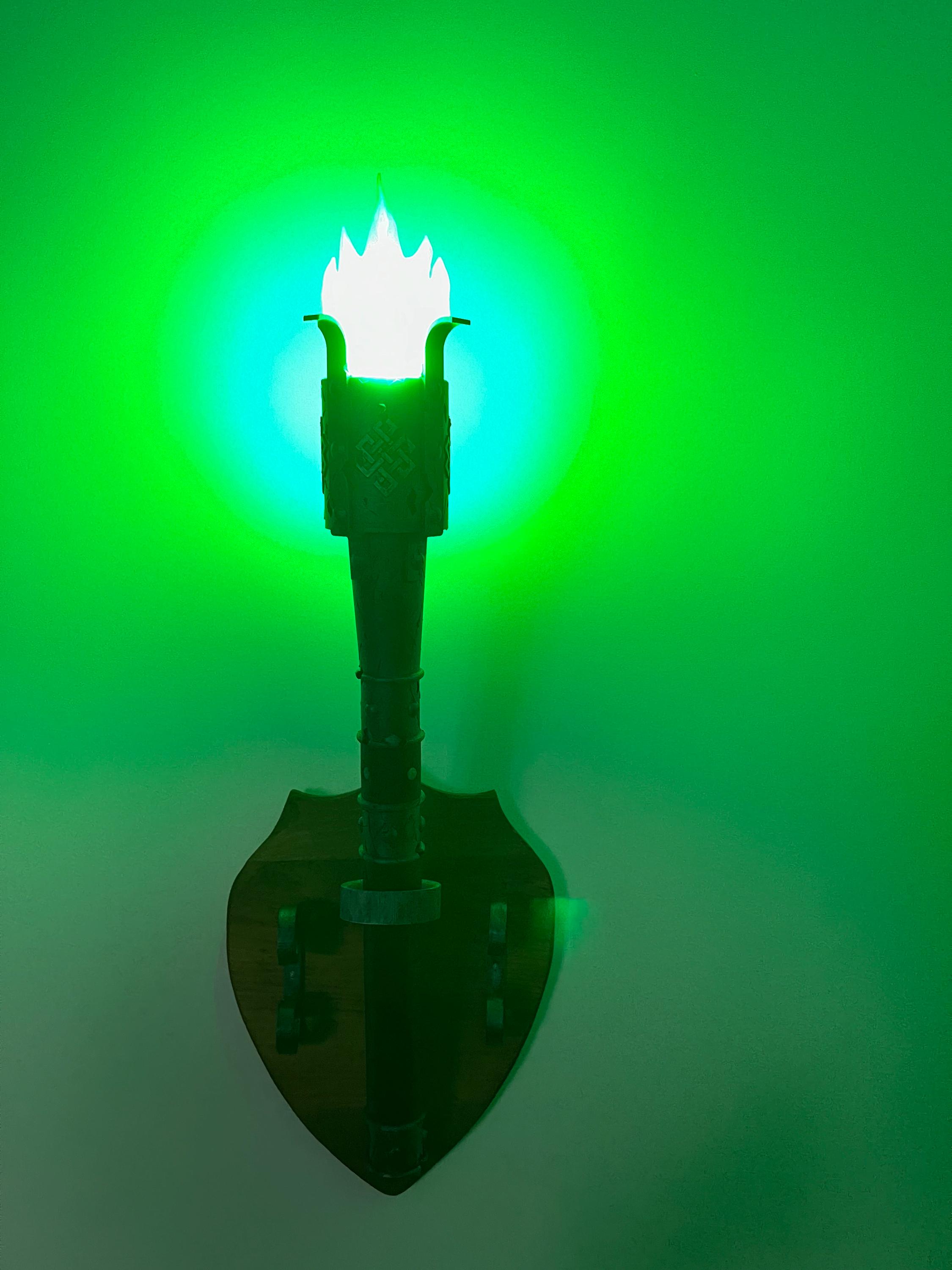 Medieval "necromancer" LED Torch With Flame Effect for LARP, LARP ...