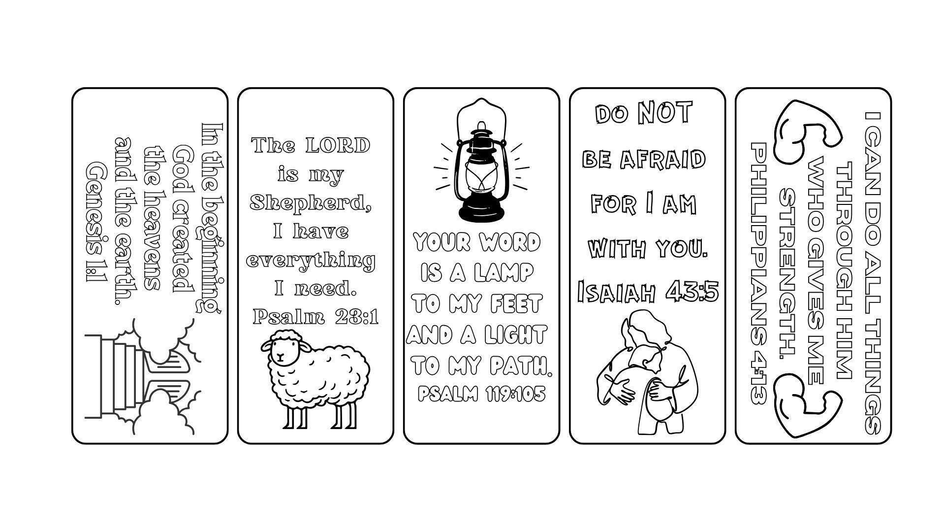 Kids Coloring Memory Verse Bookmarks - Etsy