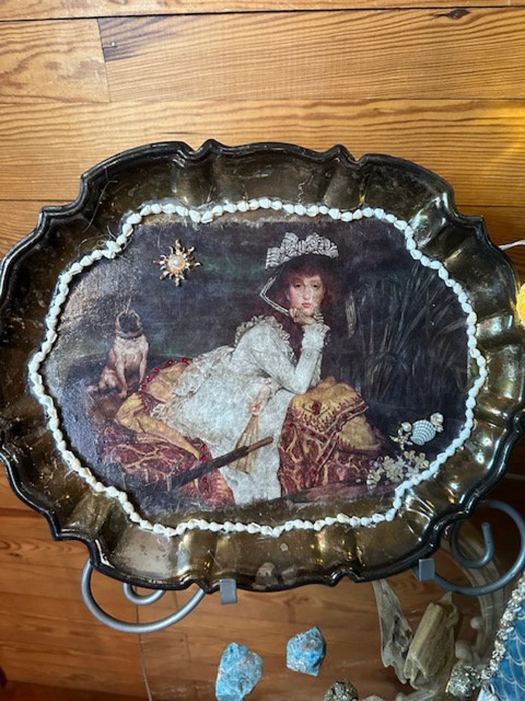 Repurposed Silver Tray, Decoupage Lady in a Boat, Home Décor - Etsy