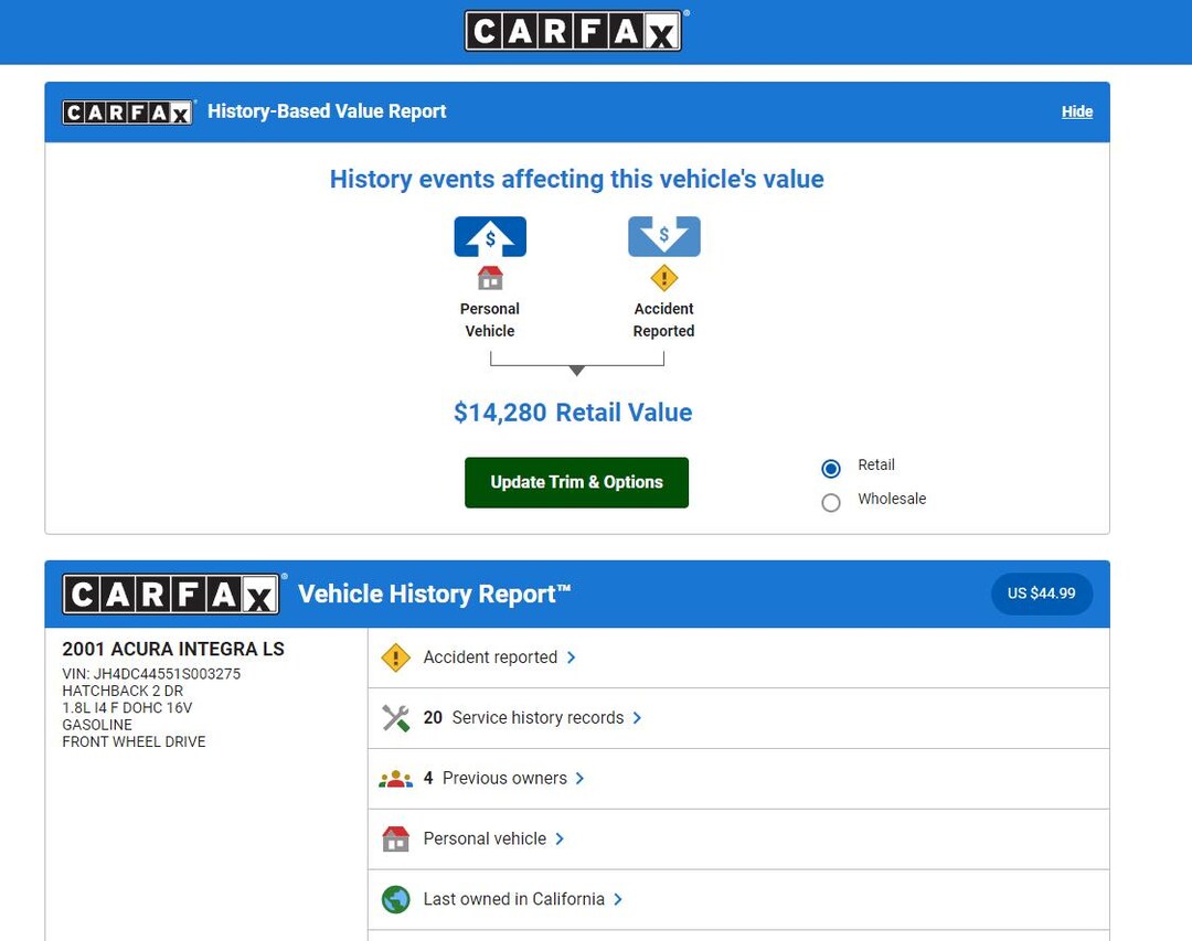 Cheap Carfax Report Etsy