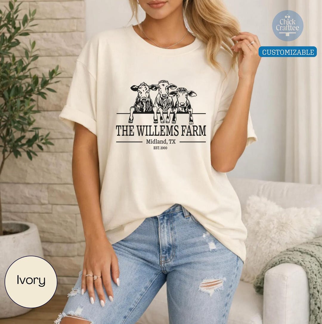 Comfort Colors® Custom Farm Cow T-shirt: Rustic Farming Tees - Etsy