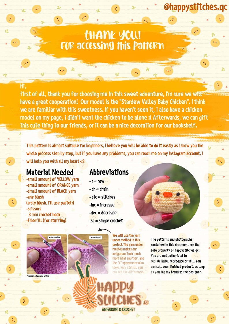 Baby Chicken Stardew Valley Baby Chicken CROCHET PATTERN - Etsy