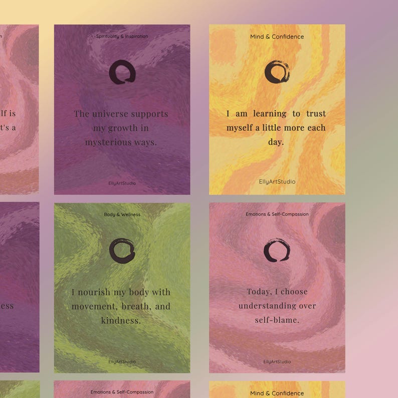 Printable Affirmation Cards for Self Care, 40 Positive Daily Mantras ...