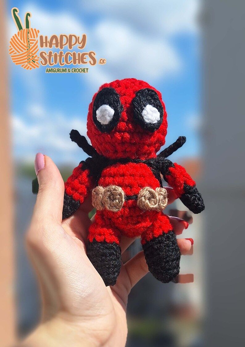 Deadpool Crochet Pattern AMIGURUMI Cute Superhero - Etsy