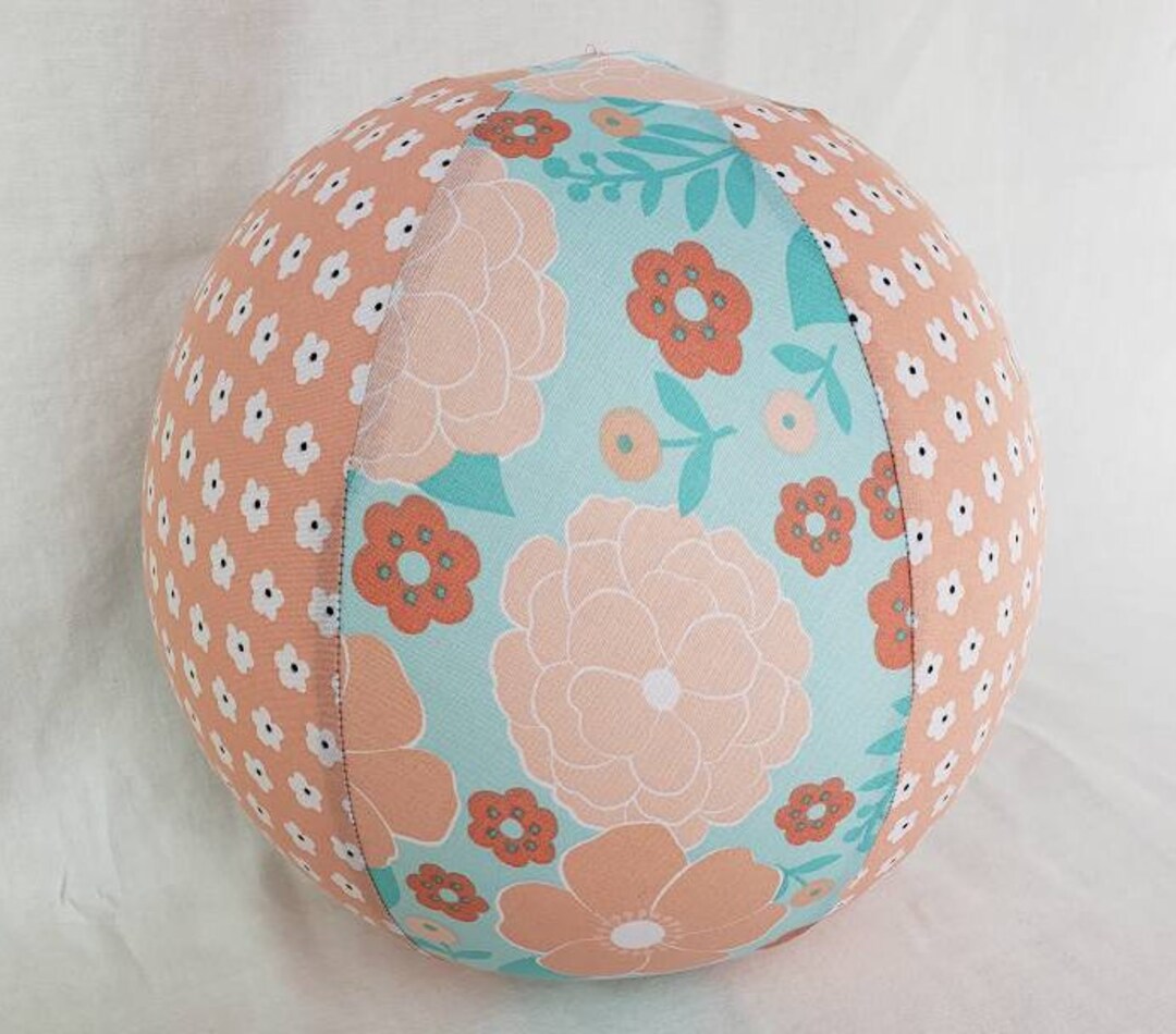 Balloon Ball Toy - Fresh Spring Coral and Aqua Floral - Etsy