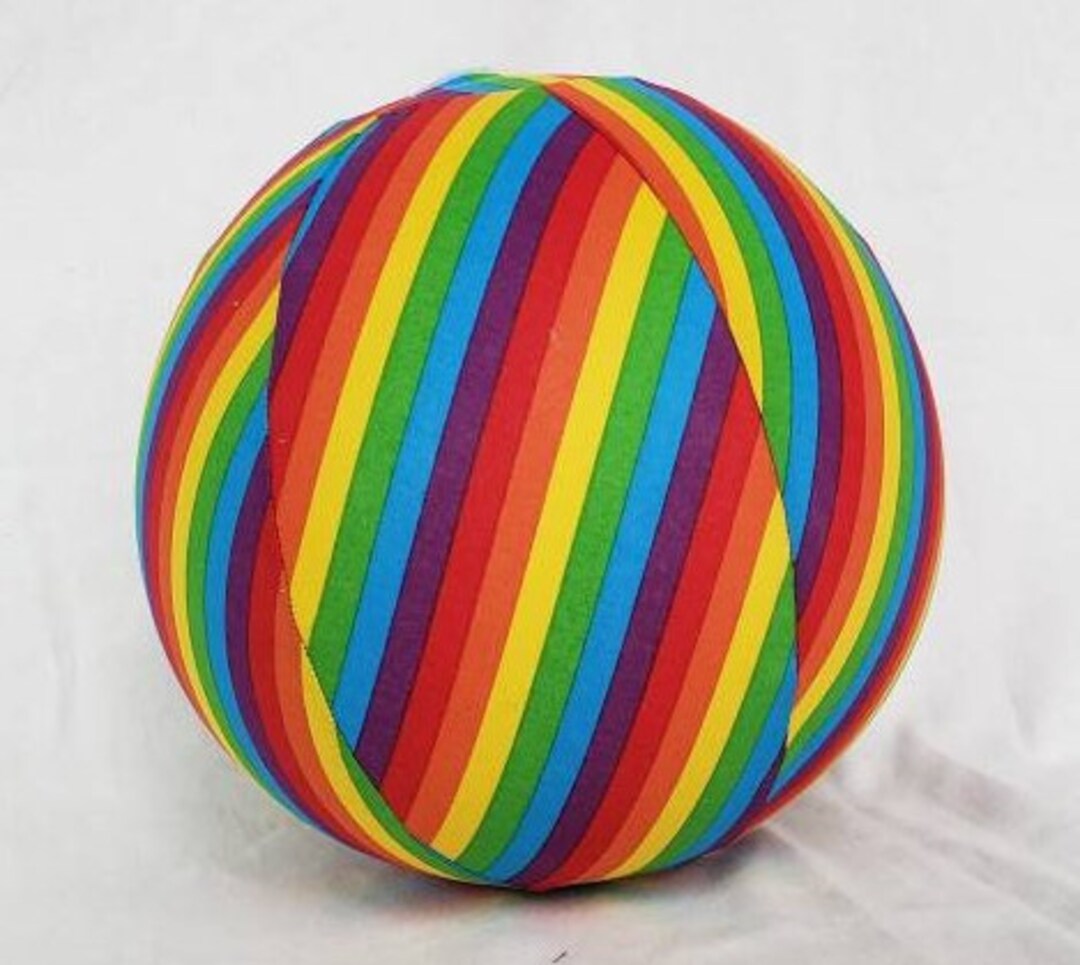 Balloon Ball / Cover Toy - Rainbow Bright Stripes - Etsy