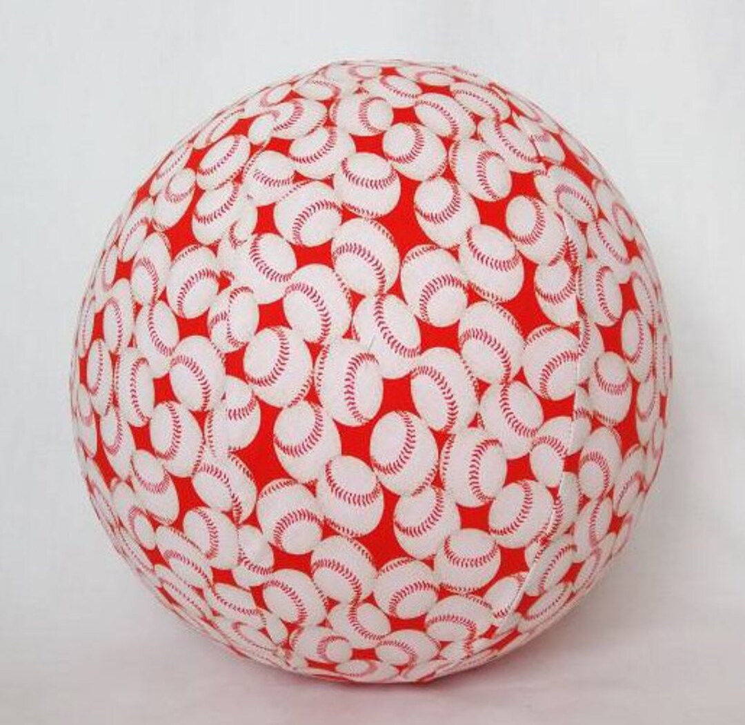 Fabric Ball - Balloon Cover, Red Classic Baseball Fabric - Etsy