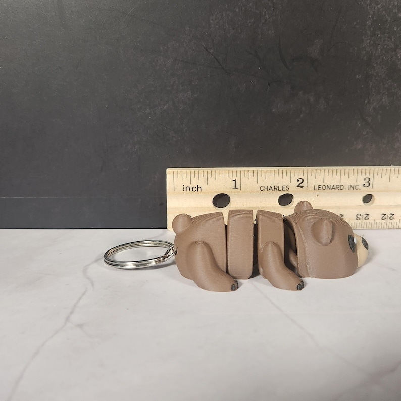 Articulating Bear Keychain - Grizzly Bear Cub! Flexi Gift, Fidget Toy ...