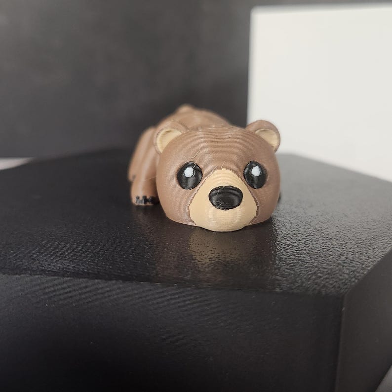 Articulating Bear Keychain - Grizzly Bear Cub! Flexi Gift, Fidget Toy ...
