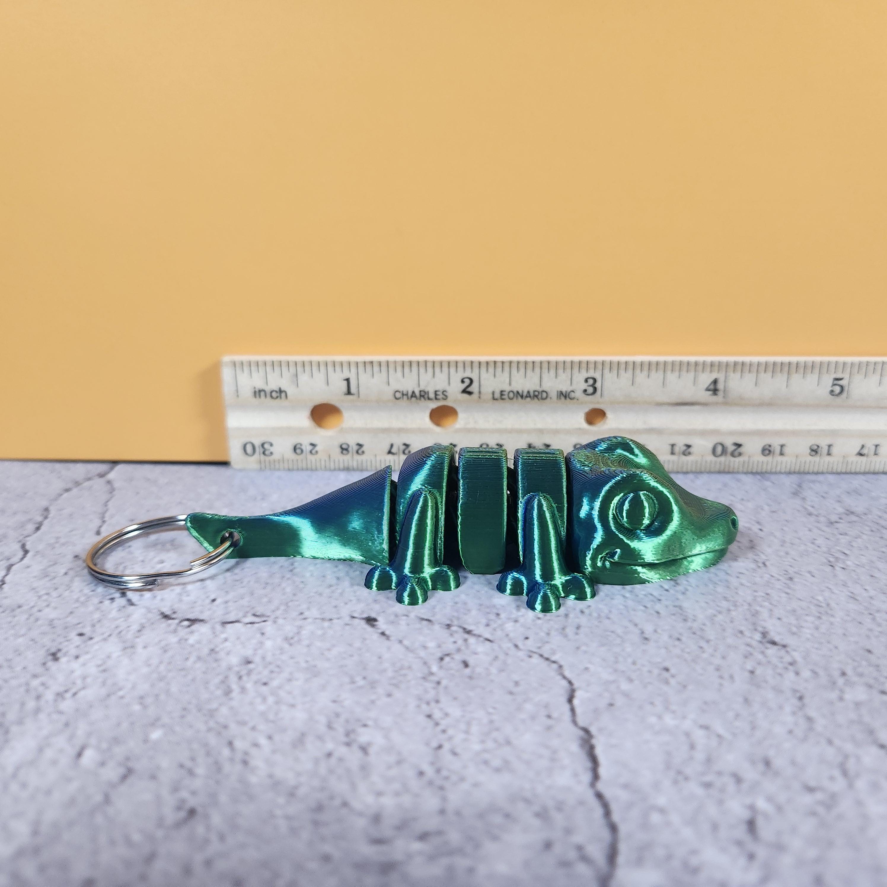 Articulated Cute Gecko/lizard Keychain - Shiny Blue Green! Flexi Gift ...
