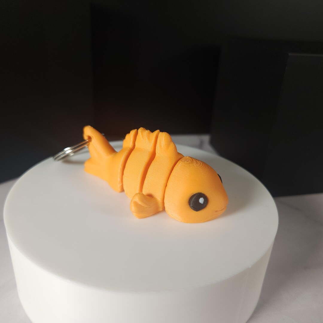 Articulating Goldfish Keychain - Classic Orange! Flexi Gift, Fidget Toy ...