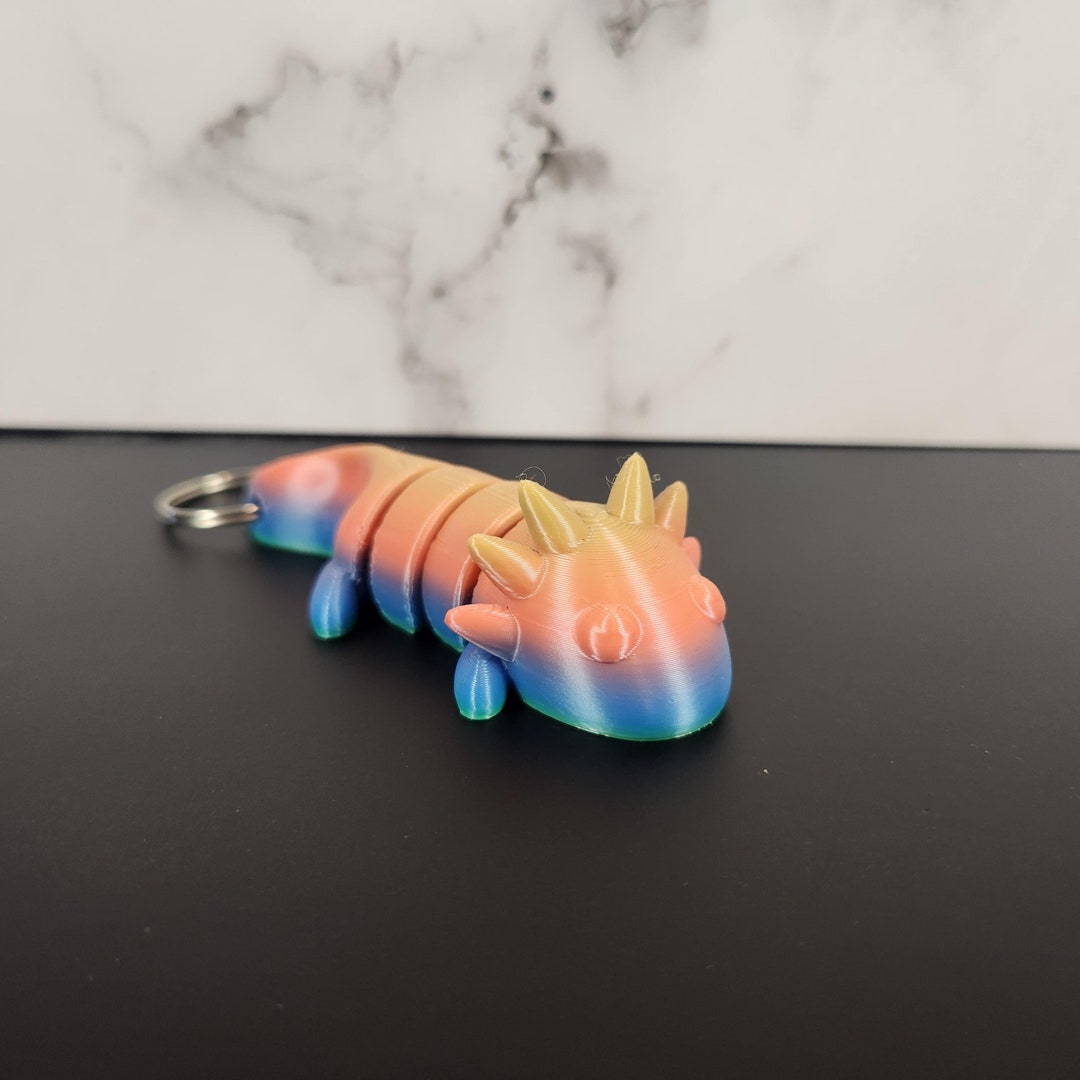 Articulating Rainbow Axolotl Keychain - RAINBOW! Flexi Gift, Fidget Toy ...