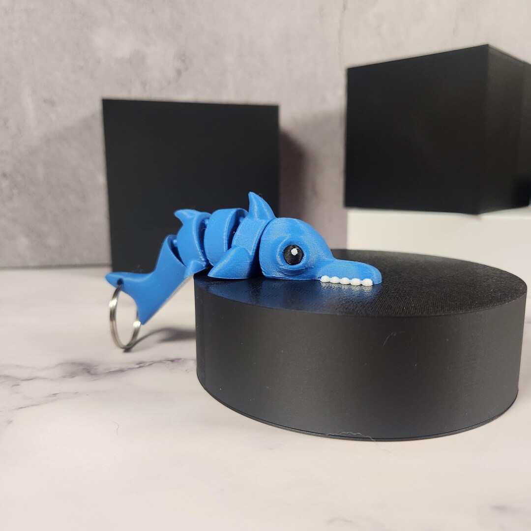 Articulating Sawfish Keychain - Blue Color! Flexi Gift, Fidget Toy, PLA ...
