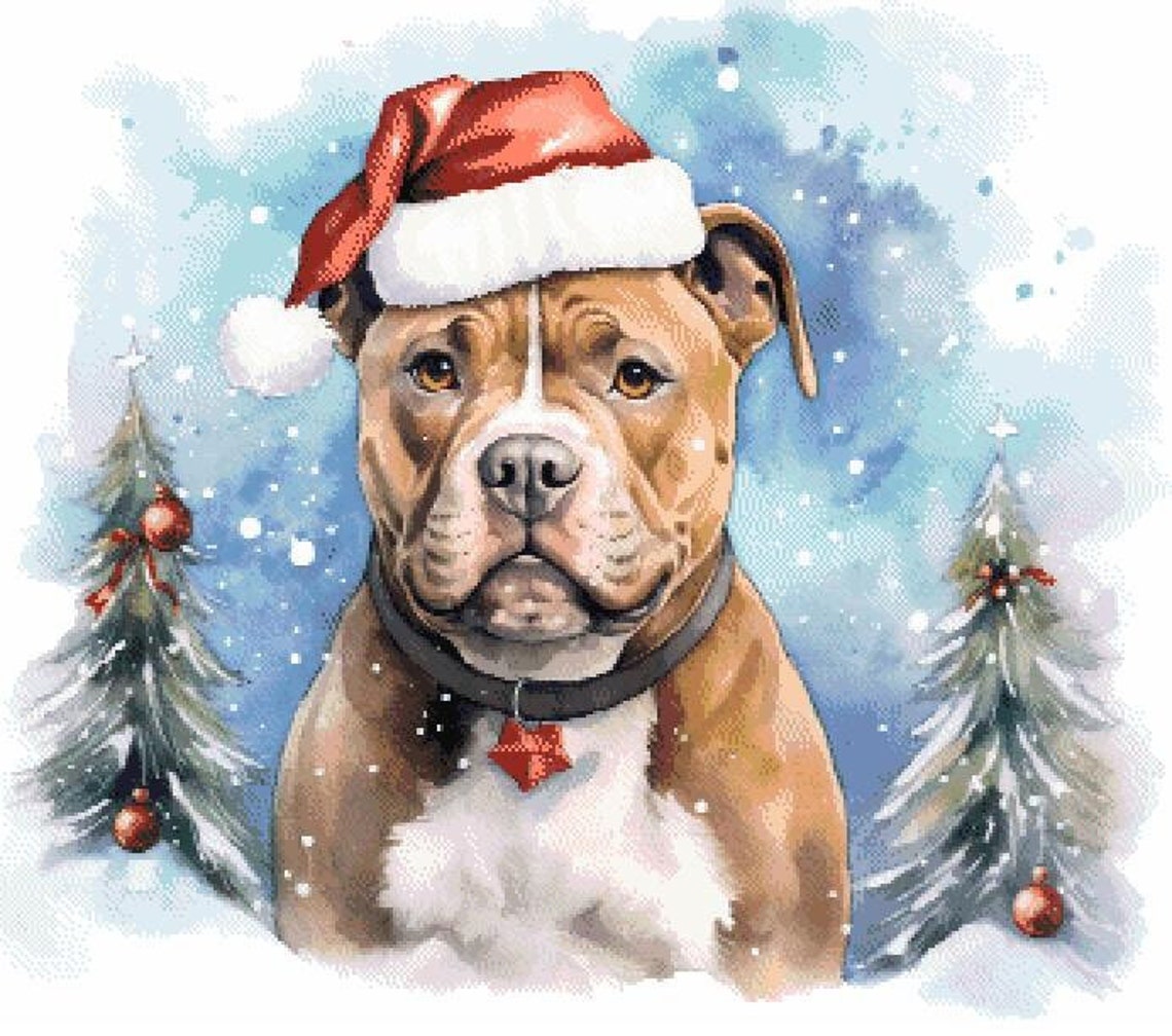 Pattern "santa Pitbull" Cross Stitch Pattern, 75 Colors, Over 50,000 ...